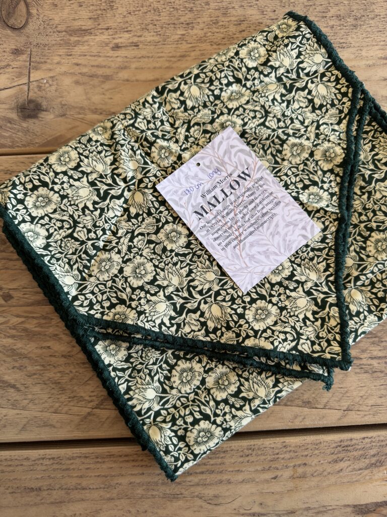 William Morris Mallow Forest Green Table Runner 180cm Long - Laura's Beau