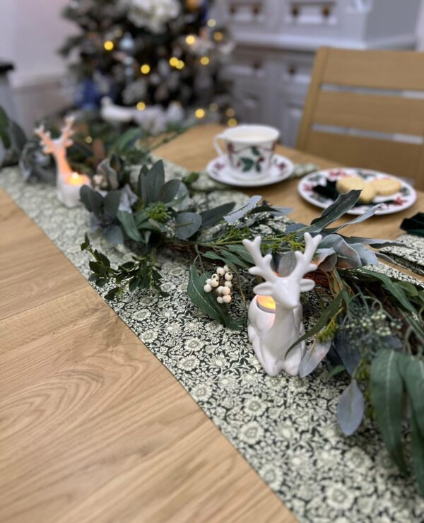 William Morris Mallow Forest Green Table Runner 36cm wide x 146cm long ...